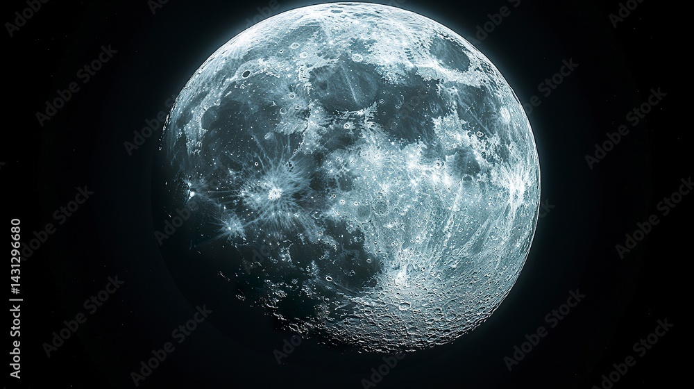 Realistic full moon isolated on transparent background, high-resolution ...
