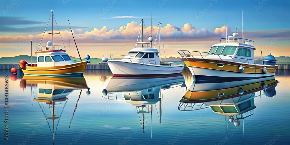 Drawing Boats on Water: Step-by-Step Guide Stock Illustration | Adobe Stock