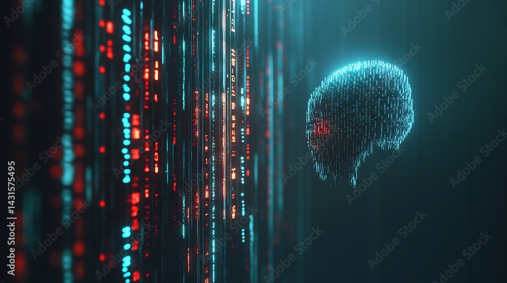AI neural signature forming soundwave shape Art Stock Illustration ...
