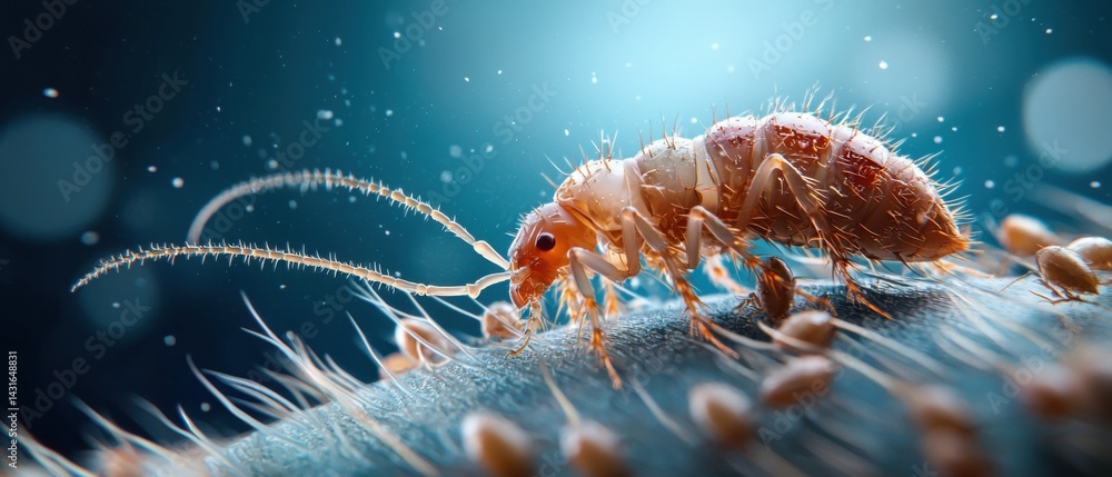 Stock-Illustration „Extreme close-up view of a head lice infestation ...