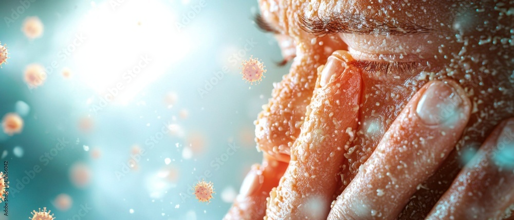 Detailed depicting the visual characteristics of a severe, highly ...