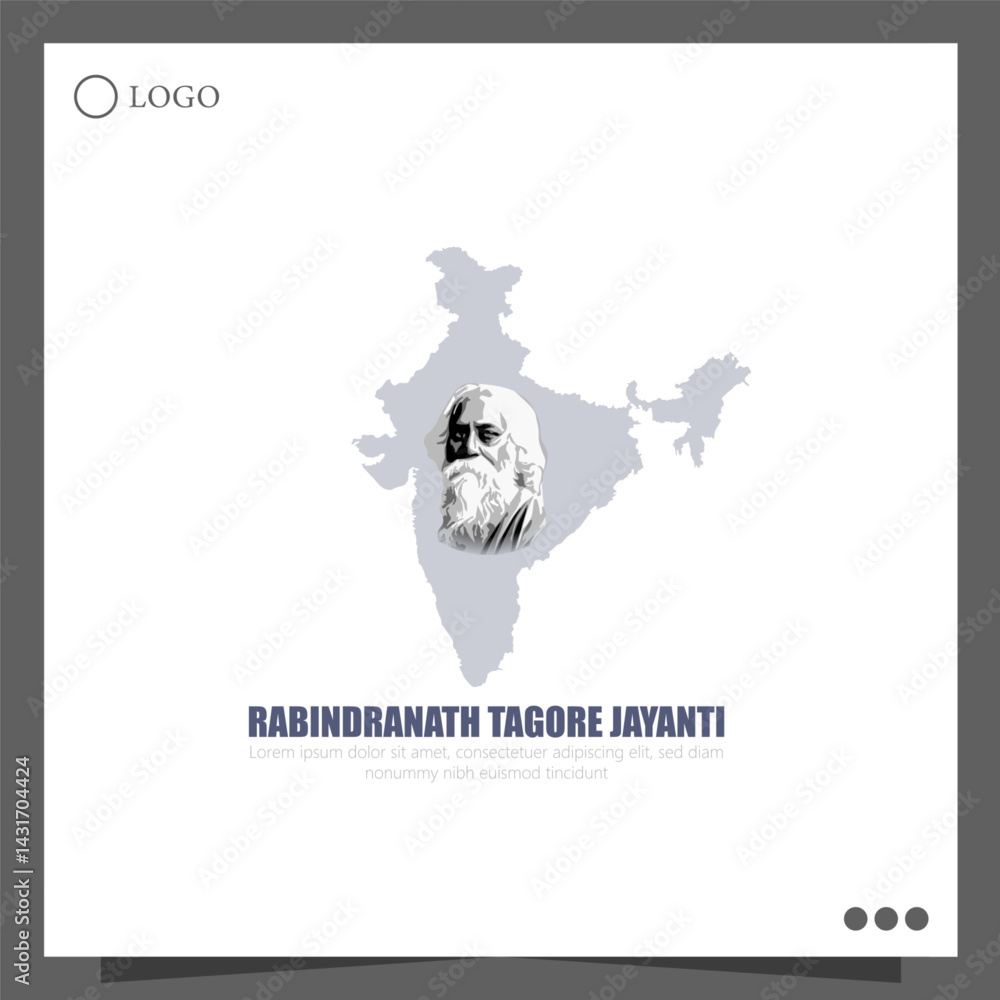 Vector de Stock Rabindranath Tagore Day is celebrated to honor the ...
