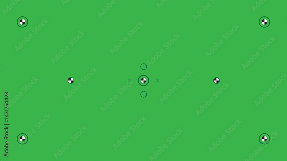 Illustration Stock Green screen template with tracking marks. Chromakey ...
