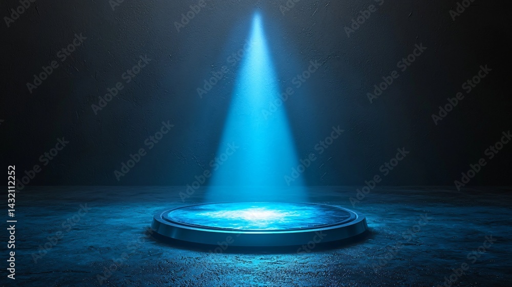 transparent arrow projection beaming from a circular holographic ...