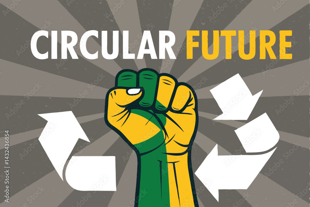 Create a vector illustration of a strong fist clenched around a ...