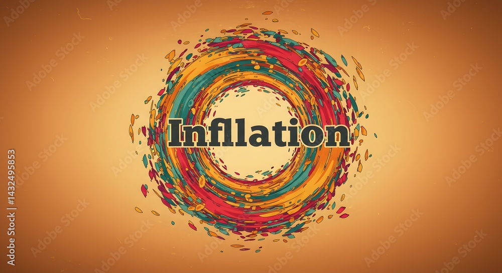 Abstract Colorful Ring Explosion Visualizing Inflation's Impact on the ...