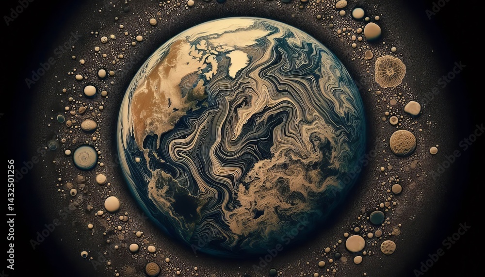 Earth Patterns A photogram creates a repeating pattern of earth Stock ...