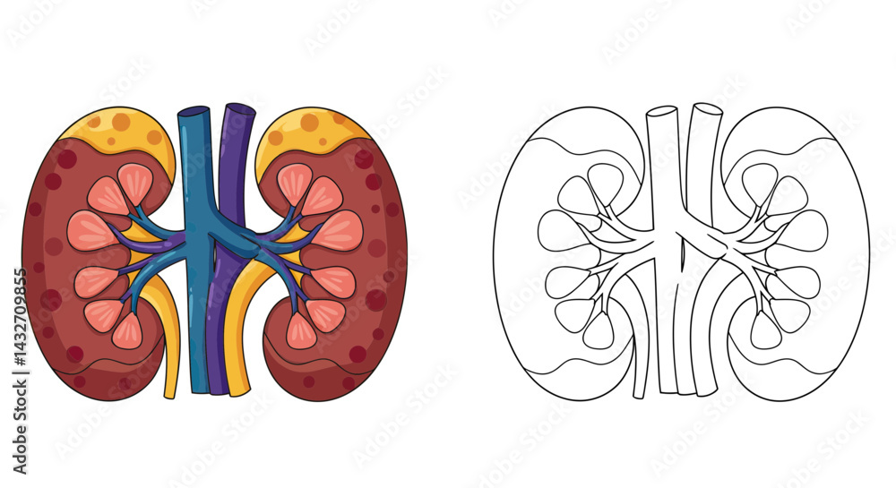 Detailed Renal Anatomy: A detailed illustration of kidney anatomy ...