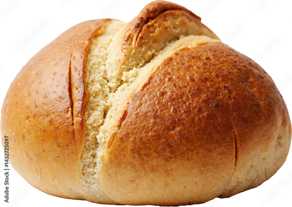 Golden Fluffy Wheat Bun – Baked Brown Bread with Crusty Texture on ...