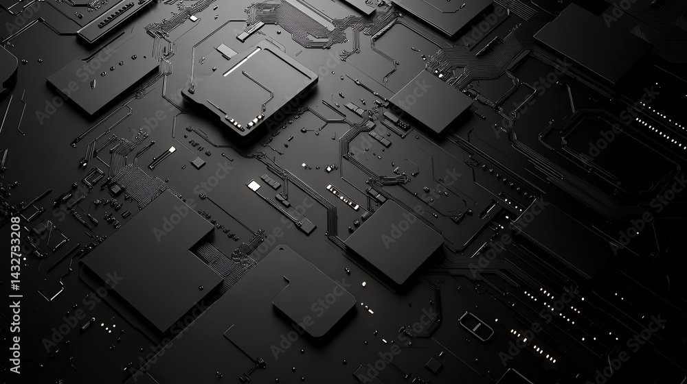 Ultra-minimalist matte black PPT background with carbon gradient, space ...