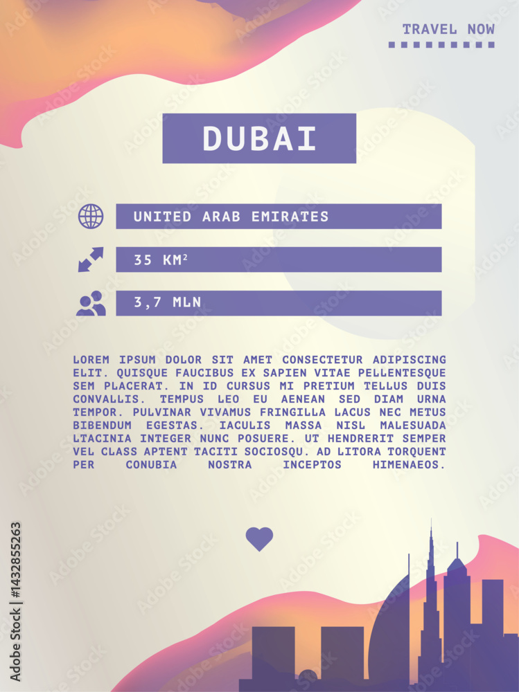 Dublin, UAE vector infographics, brochure layout. Guide, leaflet, flyer ...