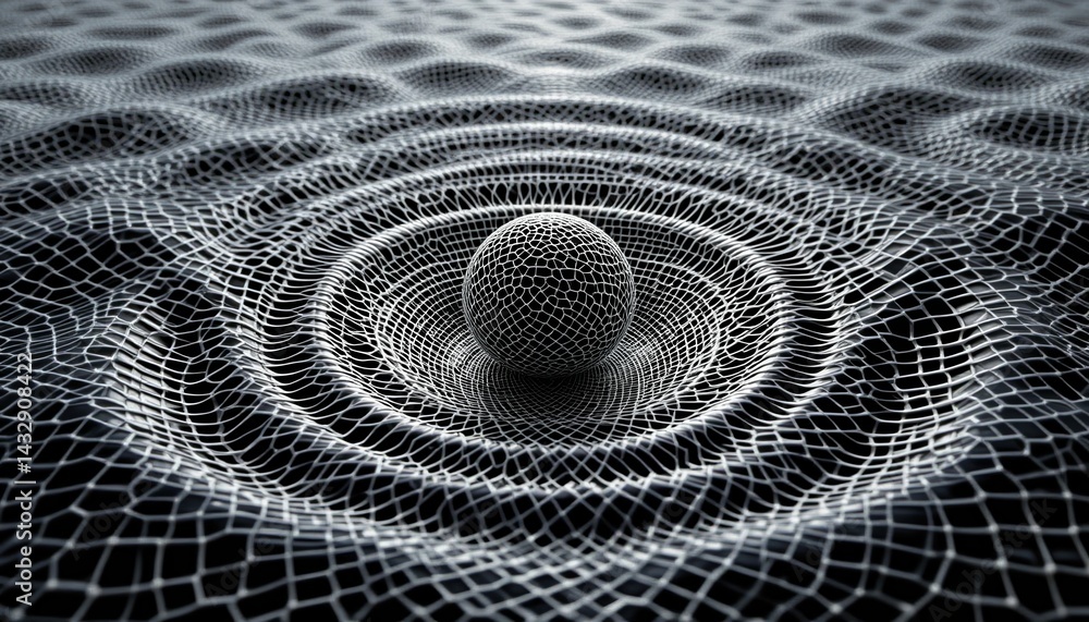 Dynamic wave patterns around a sphere in a abstract 3d environment ...