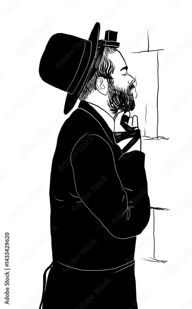 Ilustracja bez tantiem: Black and white illustration of an Orthodox ...