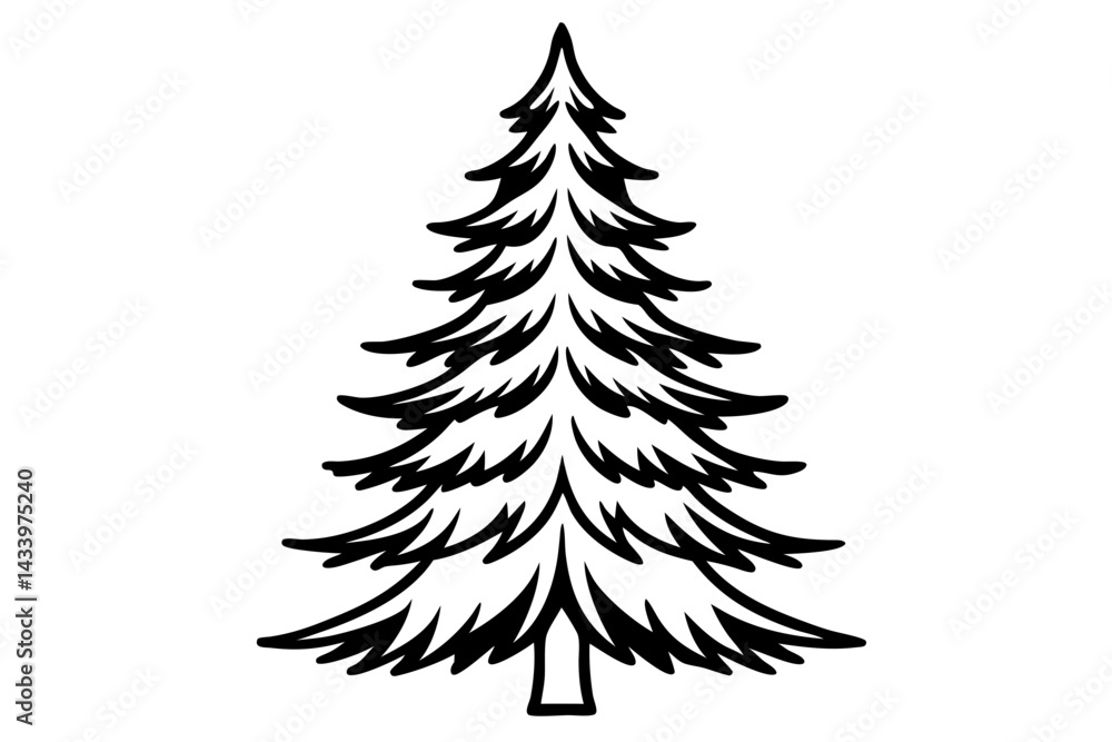 Vector Line Art Tree Illustration – Minimal Tree Clipart, Logo Icon ...