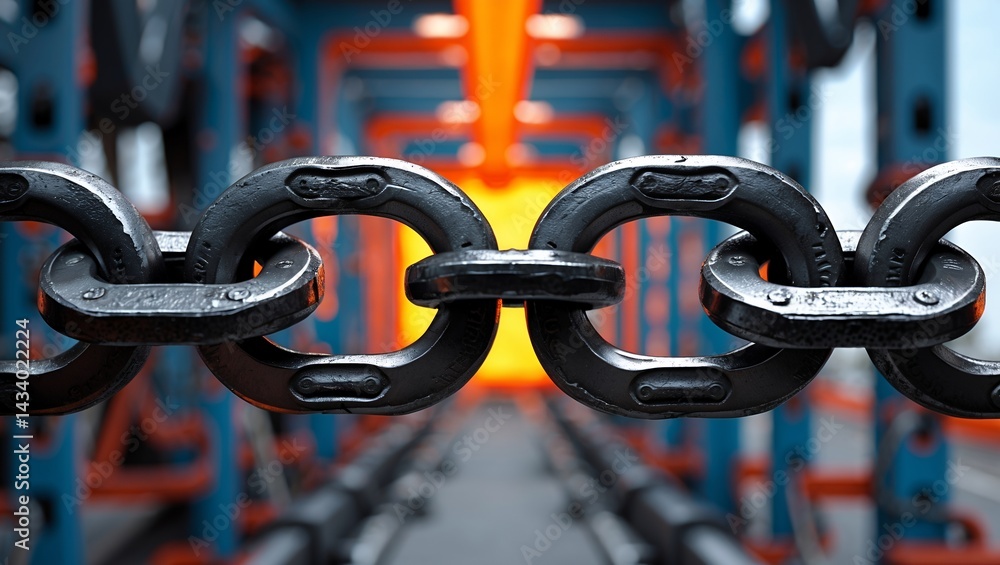 Interlocked strength of a heavy duty iron chain Stock Photo | Adobe Stock