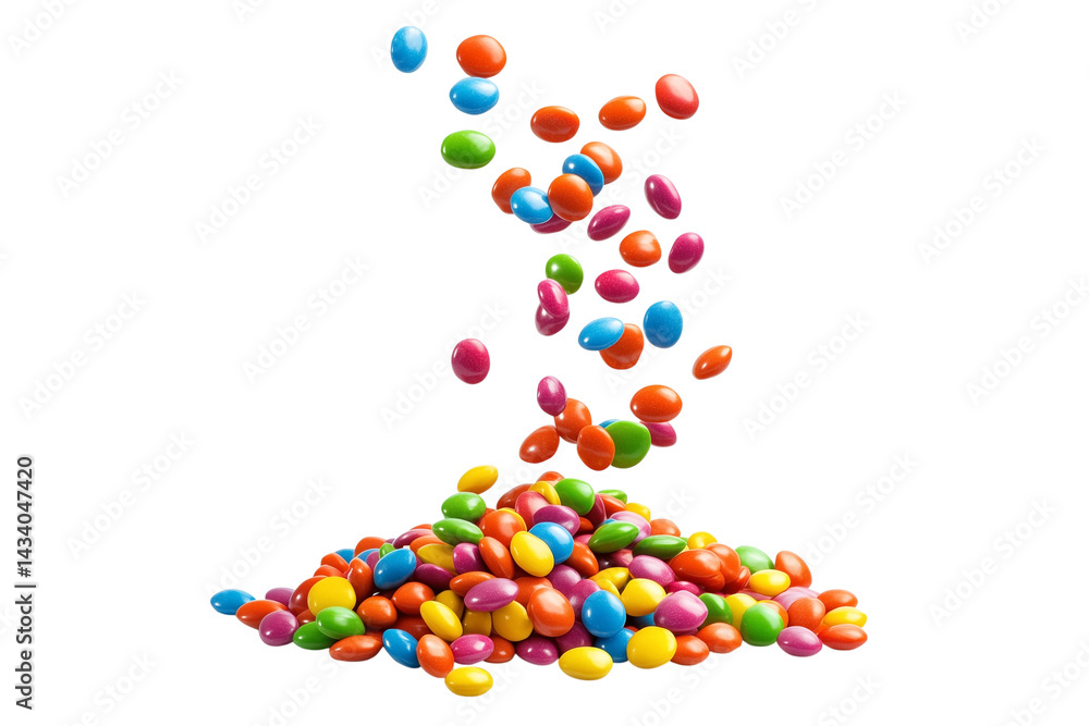 colorful candy pile isolated on transparent background png Stock Photo ...