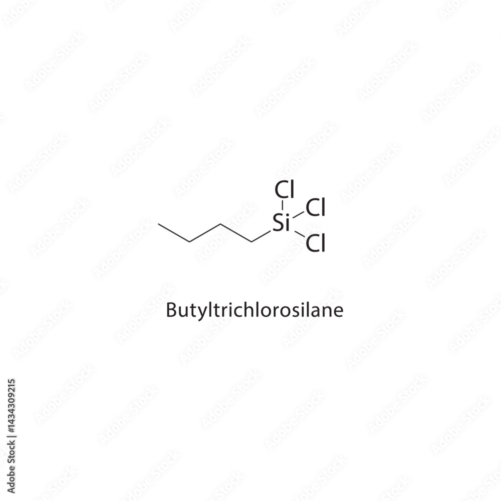 Butyltrichlorosilane skeletal structure. Organosilicon compound ...