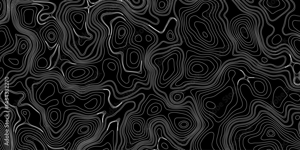 เวกเตอร์ Stock Generate a high-contrast black and white topographic map ...