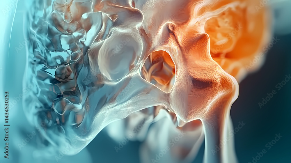 Photo image of a cross-sectional mri scan displaying a normal hip joint ...