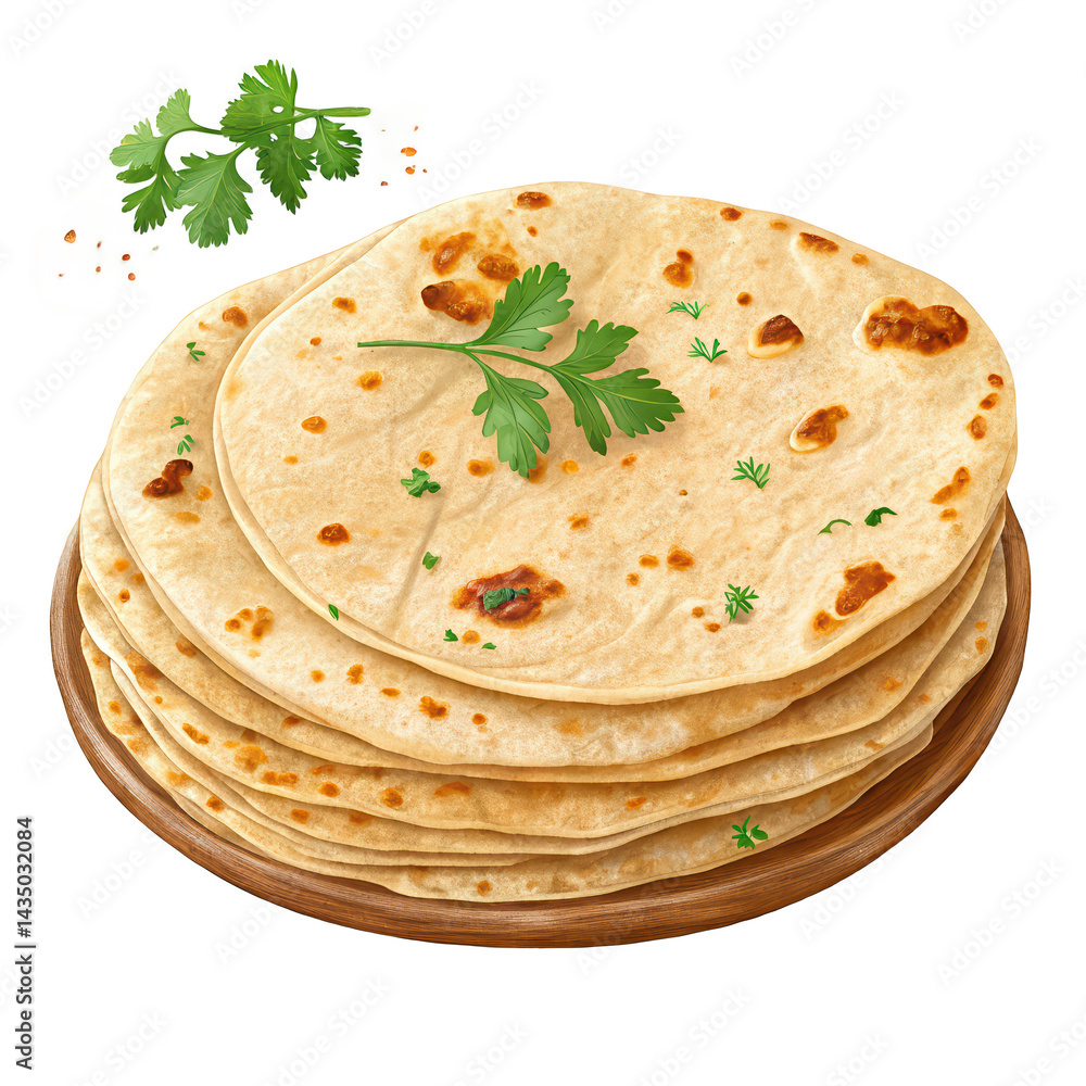 Photo Stock chapati roti png unleavened bread png wheat flatbread png ...