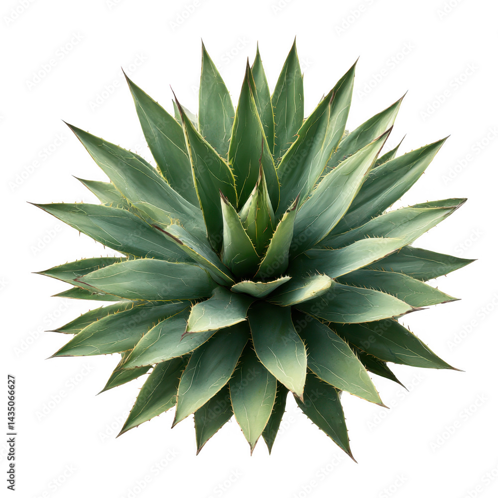 Agave plant top view isolated on transparent background Stock ...