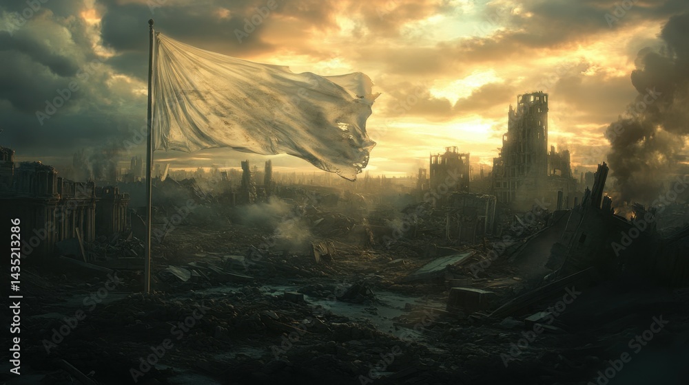 The white flag is a sign of surrender. The army surrenders with a white ...