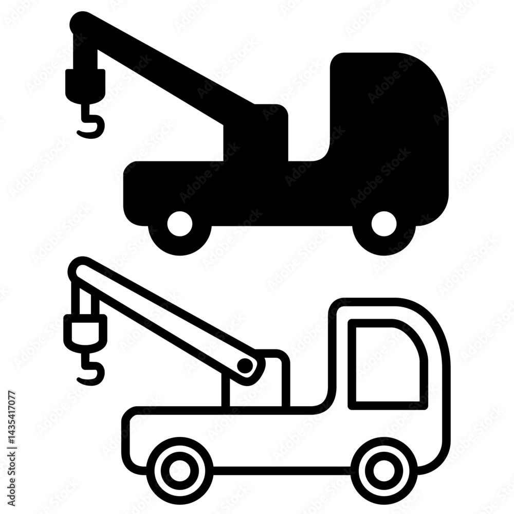 tow truck icon, simple flat style, illustration, logo sign symbol ...
