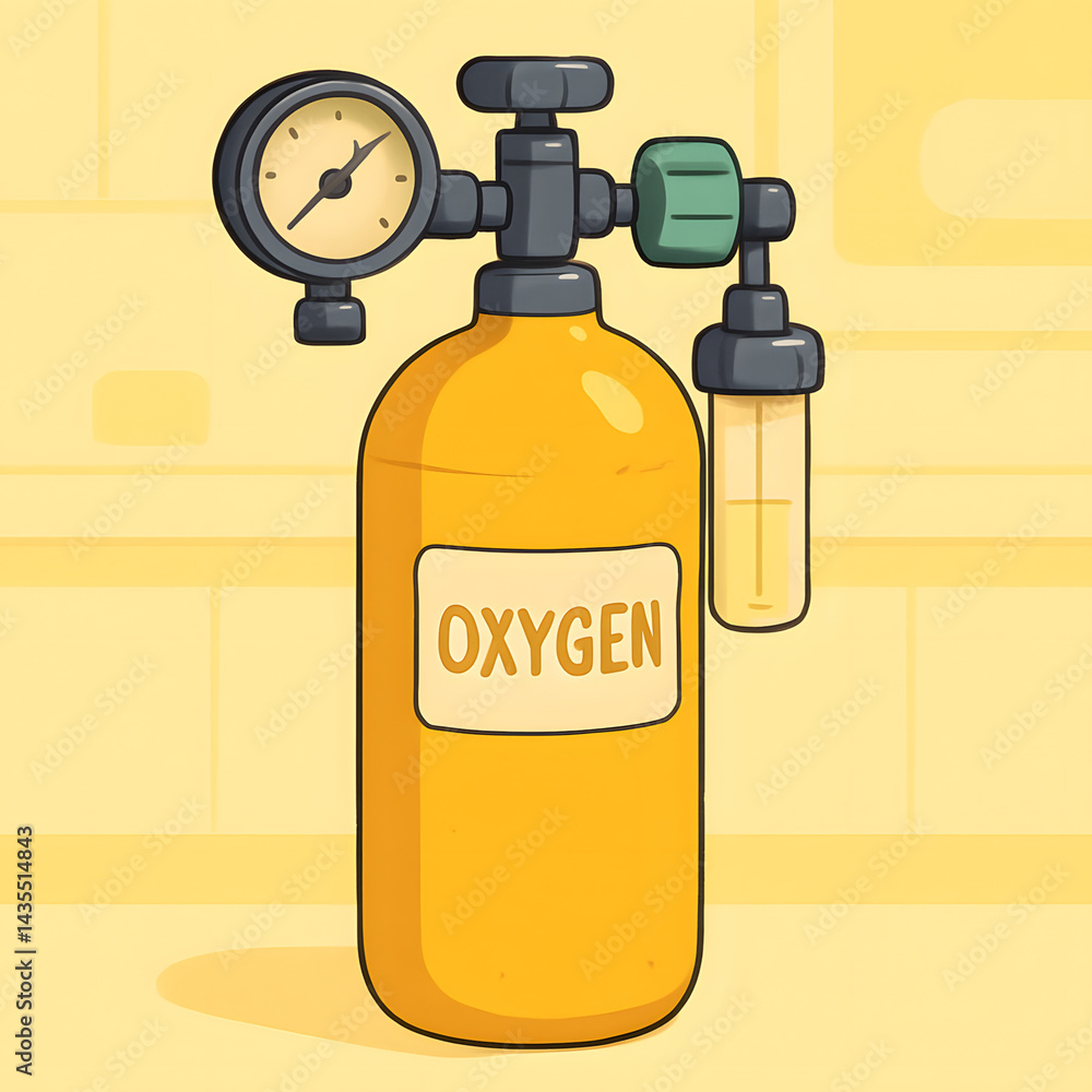 Oxygen Tank Illustration: A detailed illustration showcases an oxygen ...