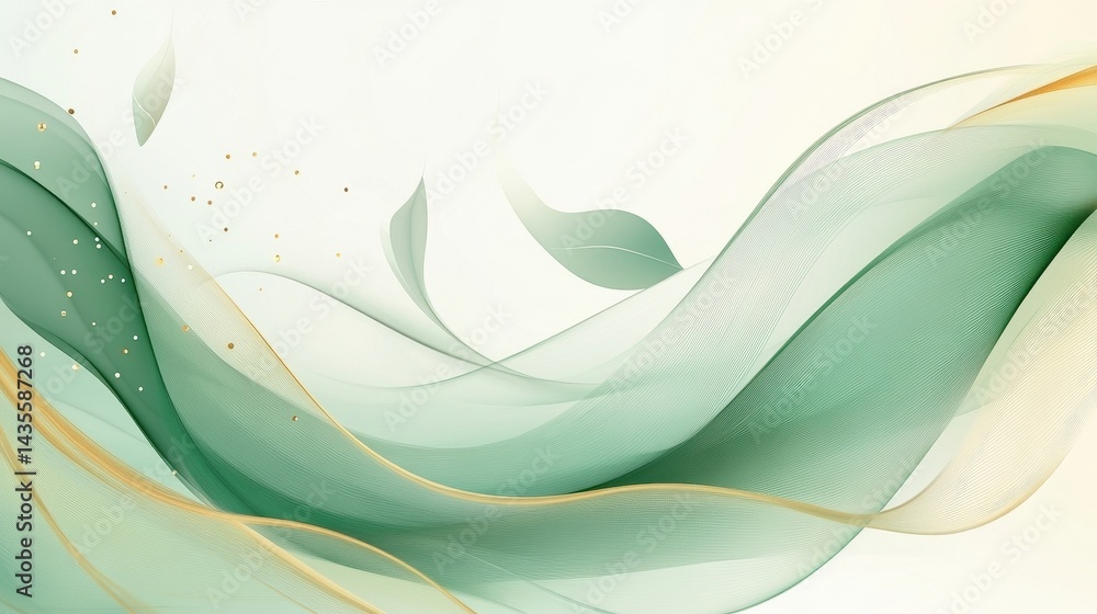 abstract green and gold wave background Stock Illustration | Adobe Stock
