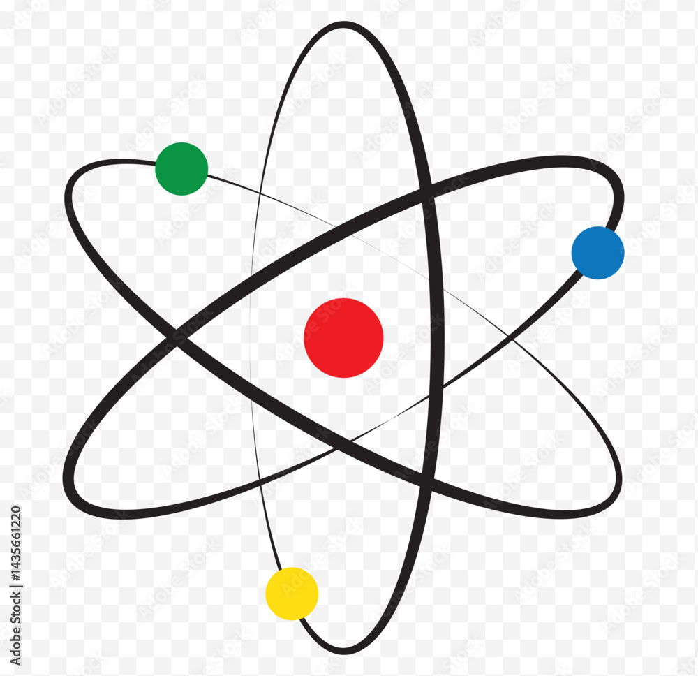 Atom icon, atom silhouette vector illustration-simple silhouette ...