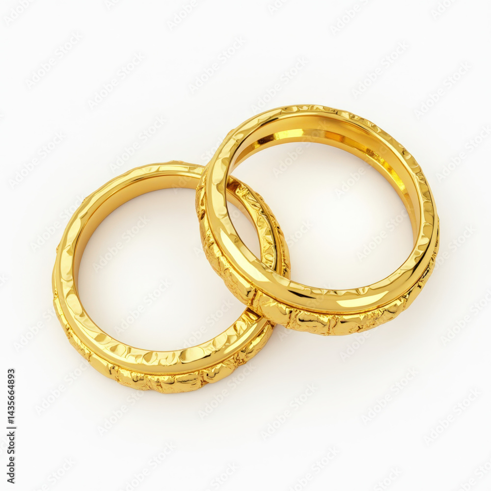 A detailed transparent PNG featuring two golden wedding rings cut out ...