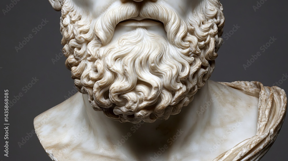 Foto de Stock Ancient Greek Marble Bust Sculpture Detailed Beard Hair ...