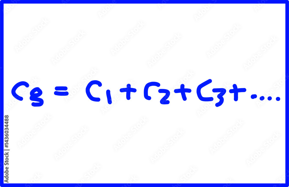 physics of electrical capacity, physics formula of combined capacitors ...