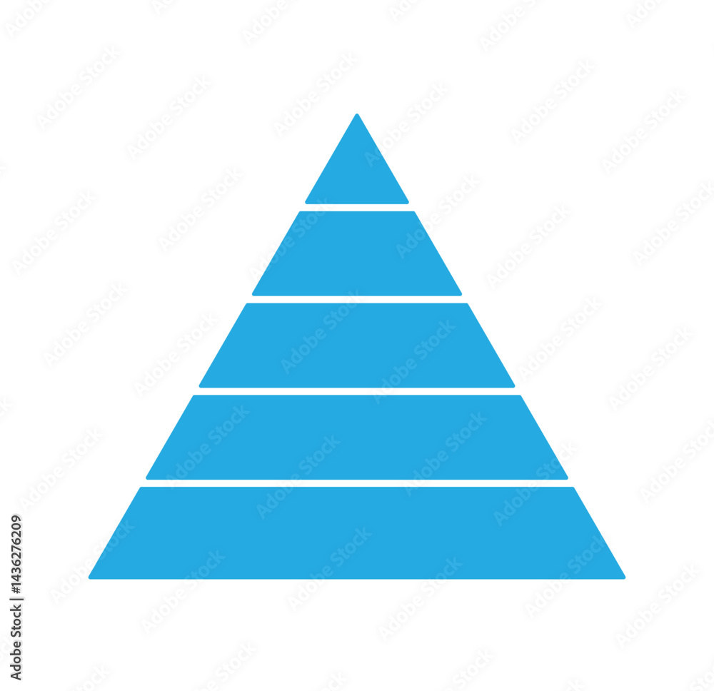 Triangular pyramid infographic vector icon set.Blue pyramid infographic ...