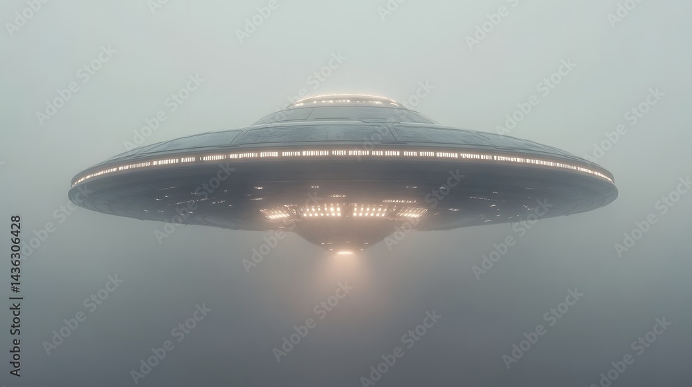 Unidentified Flying Object: A classic, minimalist illustration of a UFO ...