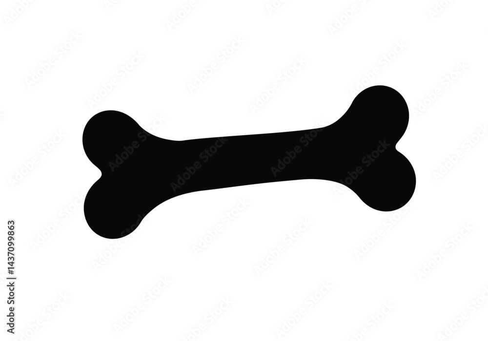 Bone silhouette. This image shows a black silhouette of a single bone ...