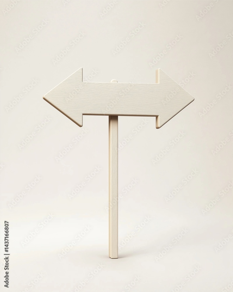 Arrow Direction Signpost: A minimalist signpost displaying two ...