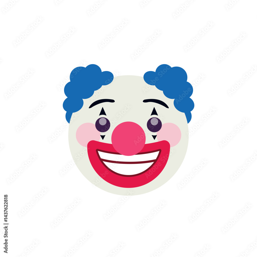 clown face emoji vector circus illustration fool goofy funny Stock ...