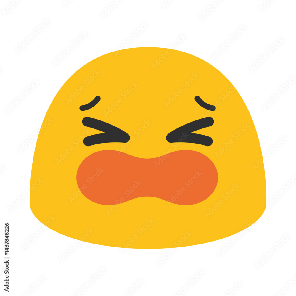 Persevering Face Emoji illustration, clipart, isolated on white ...