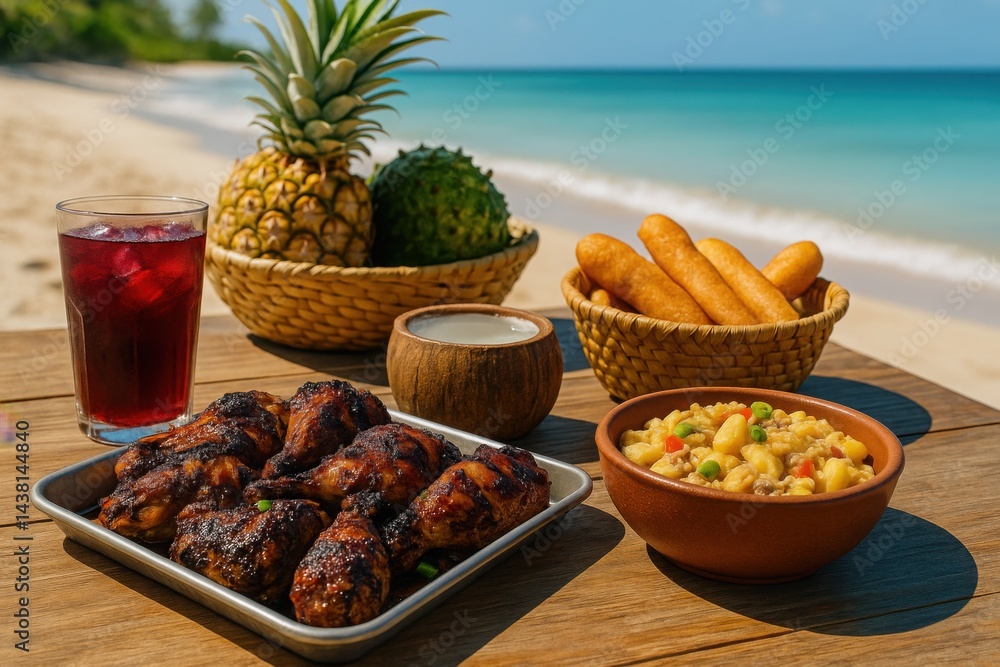 Jamaican Jerk Chicken and Ackee Saltfish with Festival Dough and ...