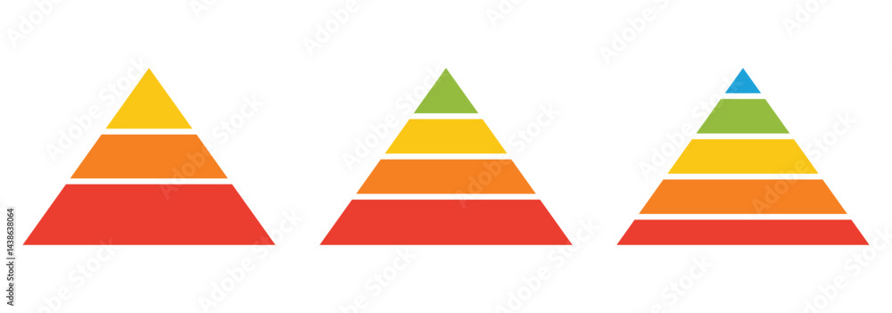 Levels of triangular pyramid. Triangle pyramid chart. Maslow layer ...