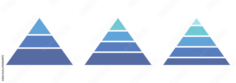 Levels of triangular pyramid. Triangle pyramid chart. Maslow layer ...