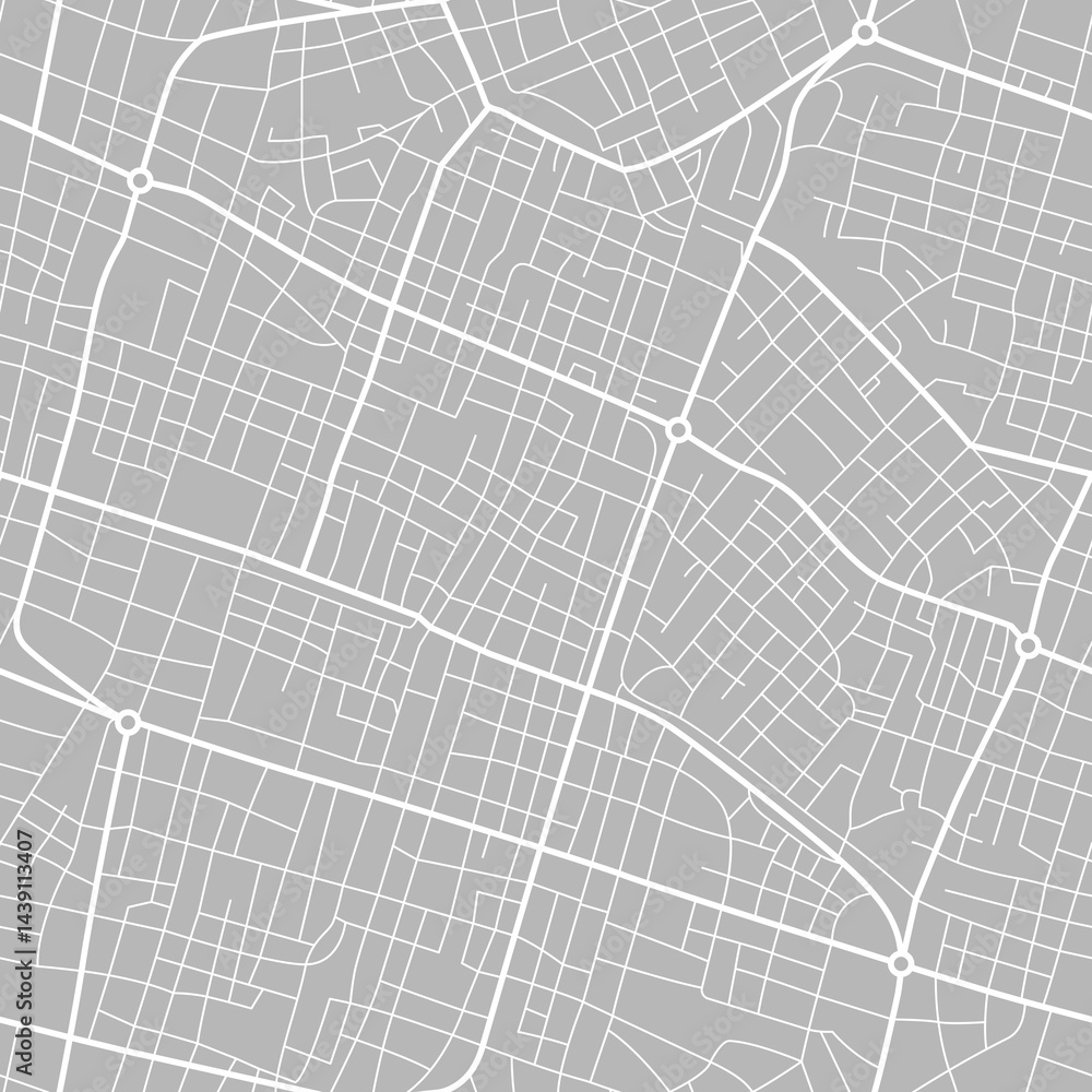 City map seamless pattern, town plan with square, streets and roads ...