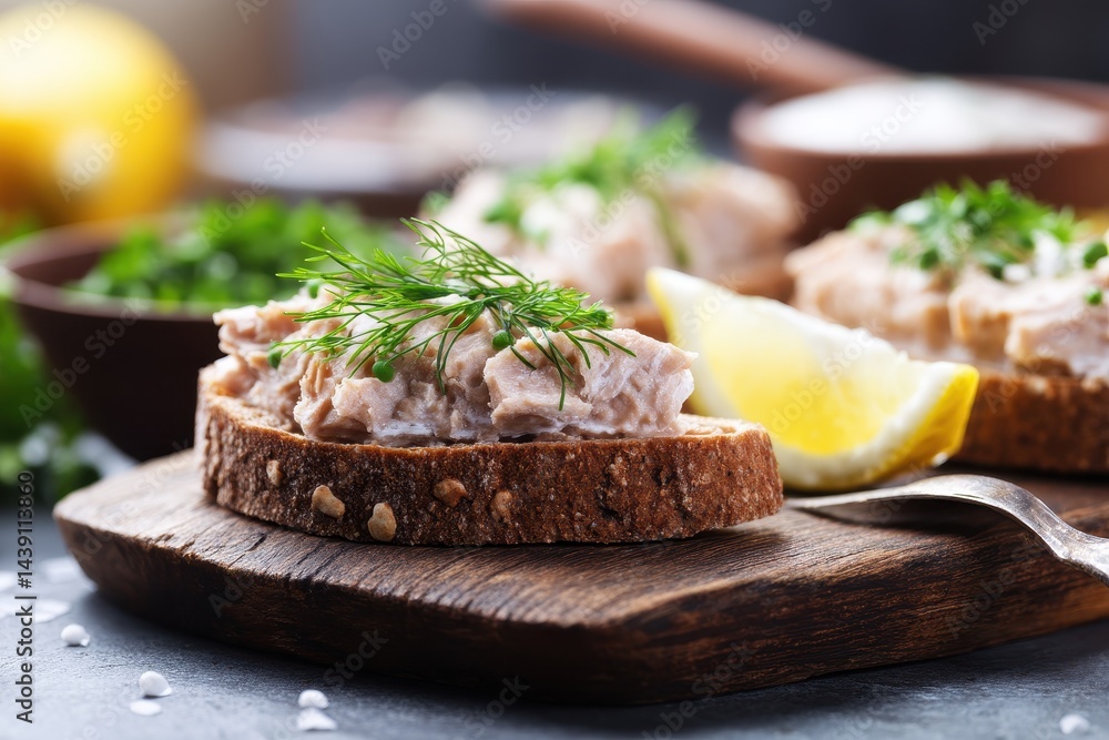 Nutritious cod liver on whole grain toast Wellness theme Omega 3 rich ...