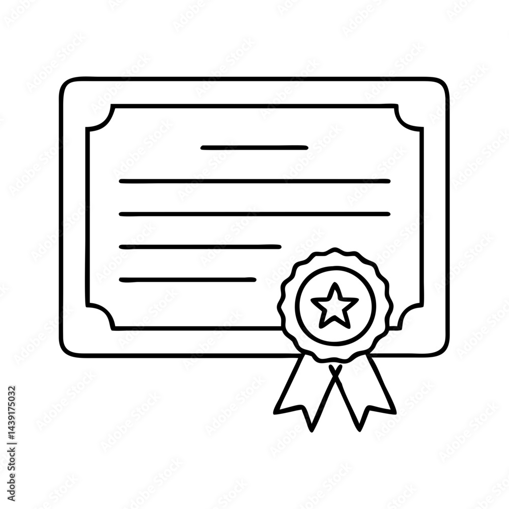 certificate of appreciation icon, certificate of appreciation line art ...