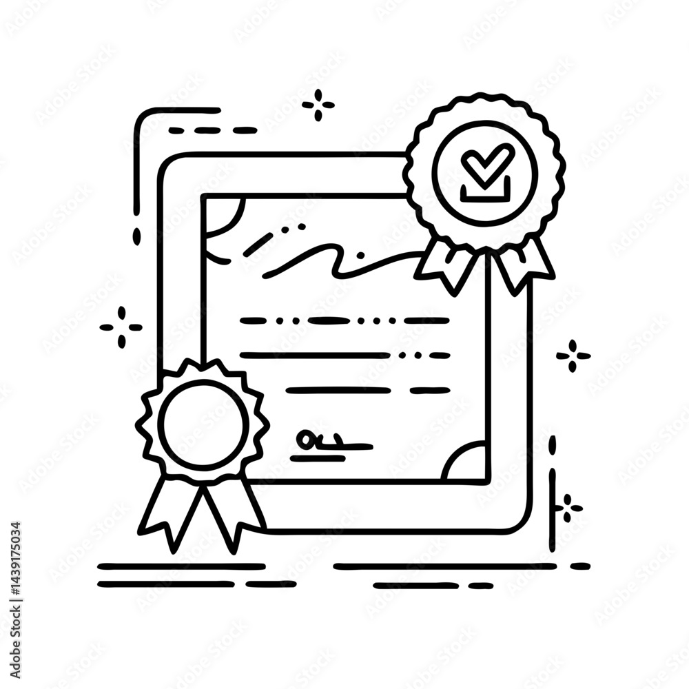 certificate of appreciation icon, certificate of appreciation line art ...