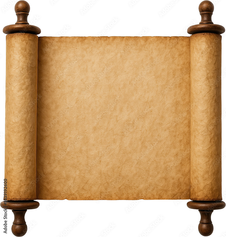 Ancient Blank Scroll Isolated on Transparent Background の Stock フォト ...