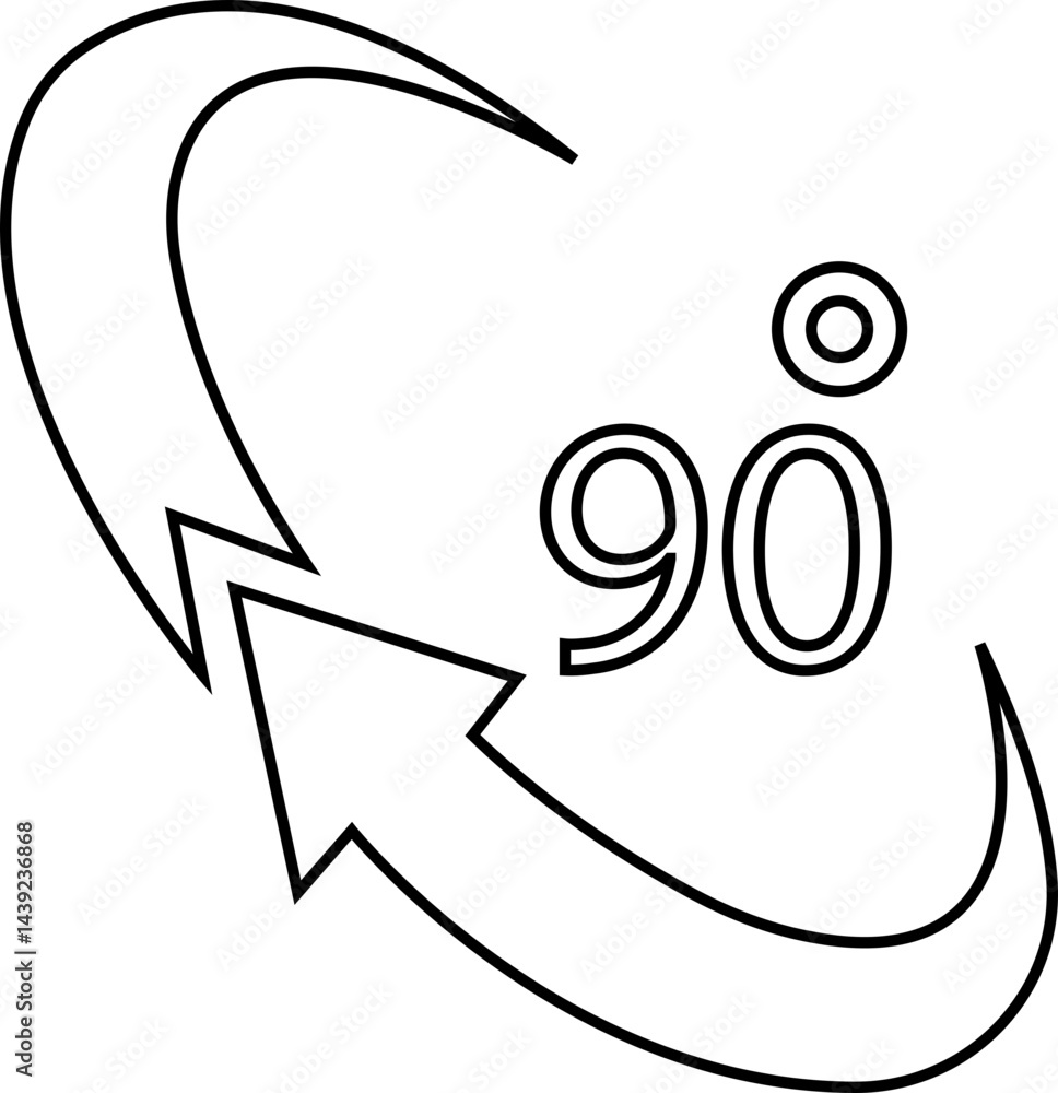 Angle 90 degrees icon , Rotation Degree icons Flat vector, geometric ...