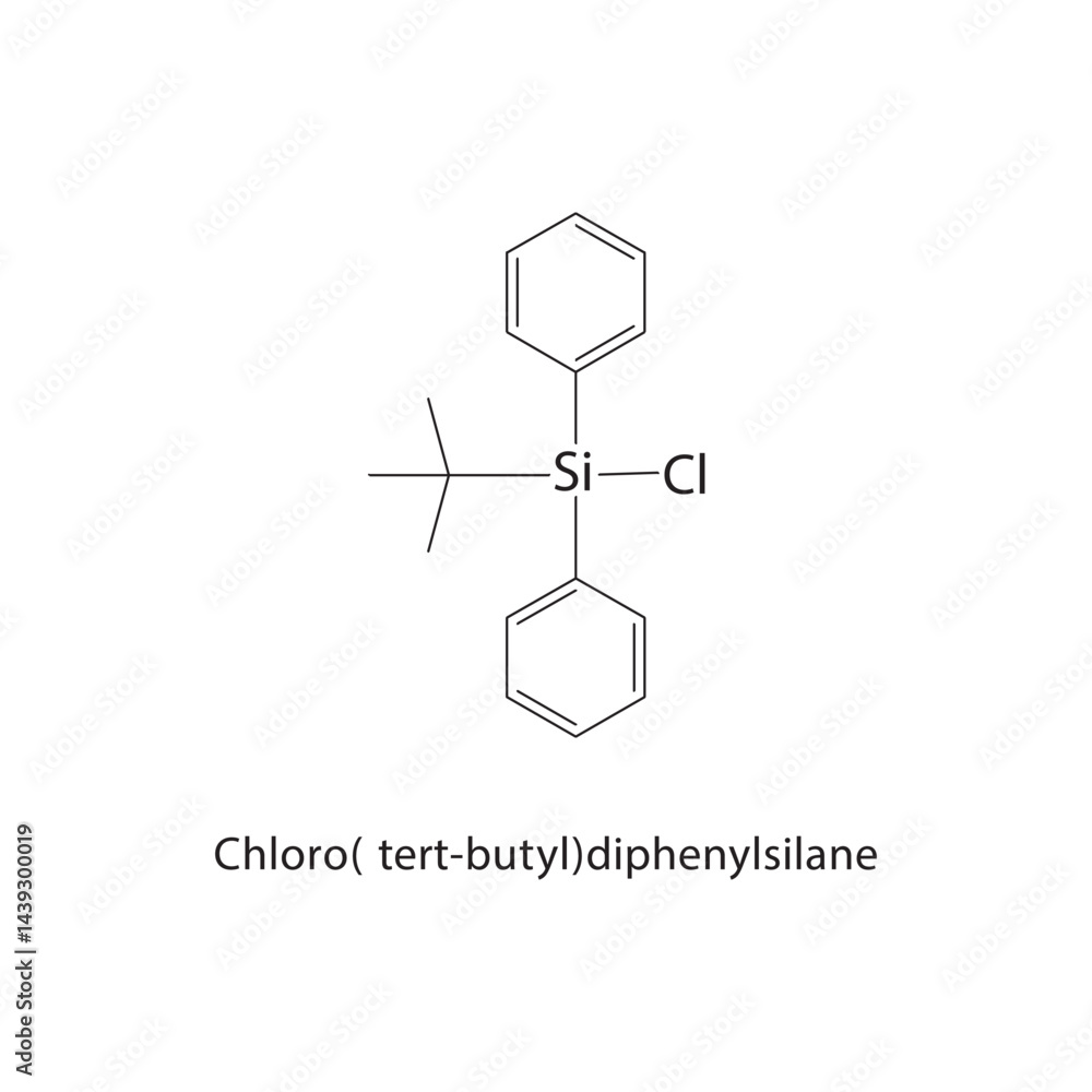 Chloro(tert-butyl)-diphenylsilane skeletal structure. Chlorinated ...