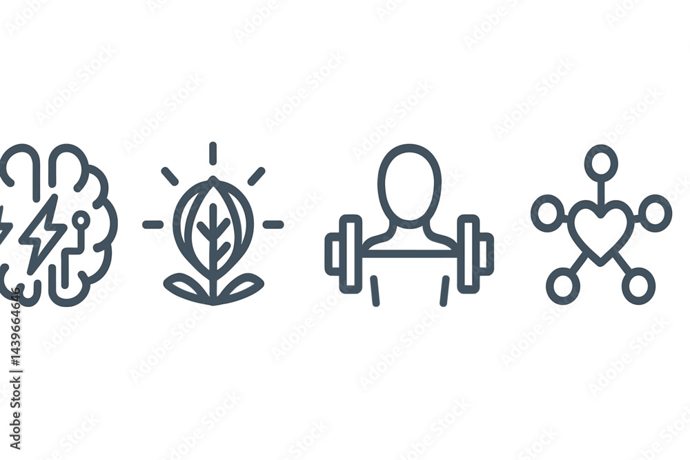 Icons for health dashboards that combine physical, mental ...